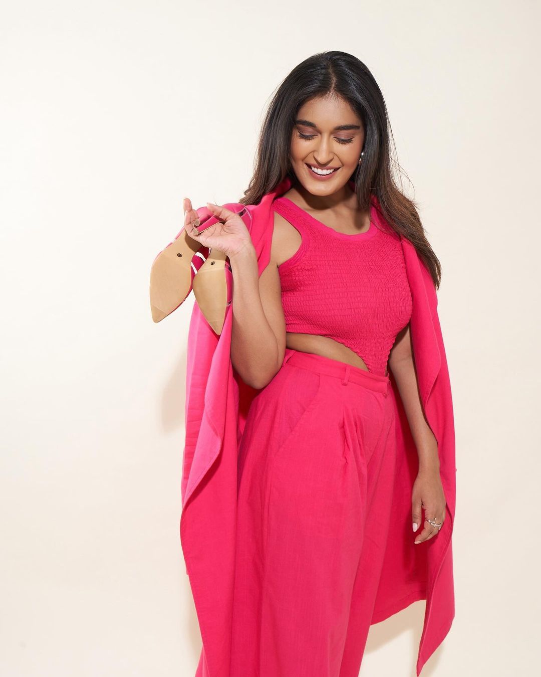 Pink Perfection: Niharika NM's Stylish Mati Bodysuit