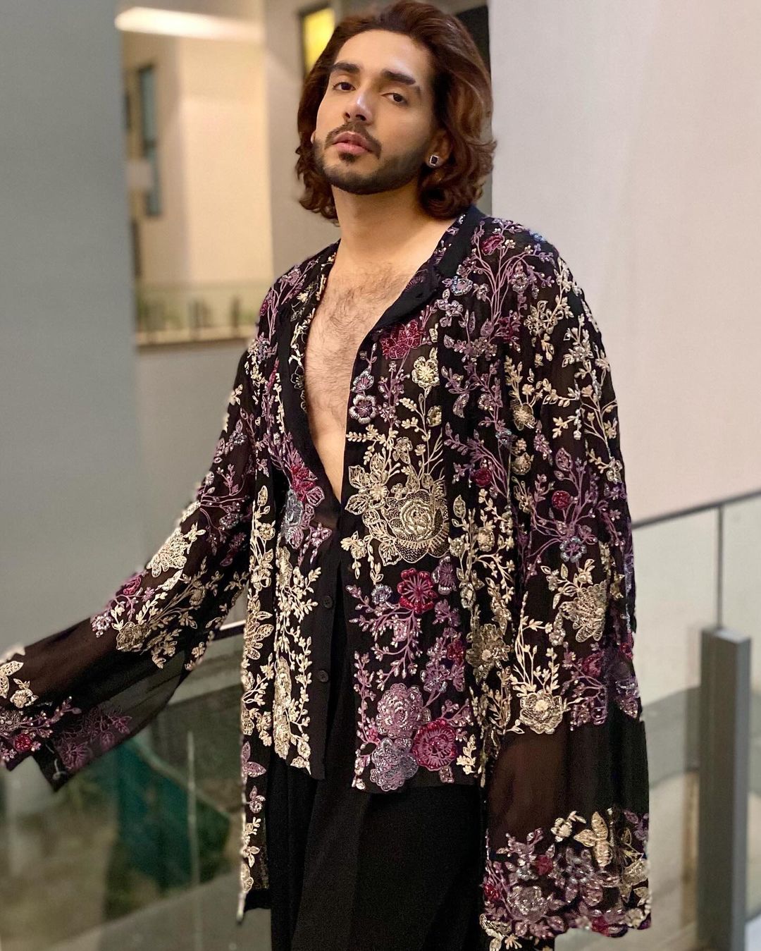Siddharth Batra: A Floral Symphony of Regal Style and Long Hair Vibes ...