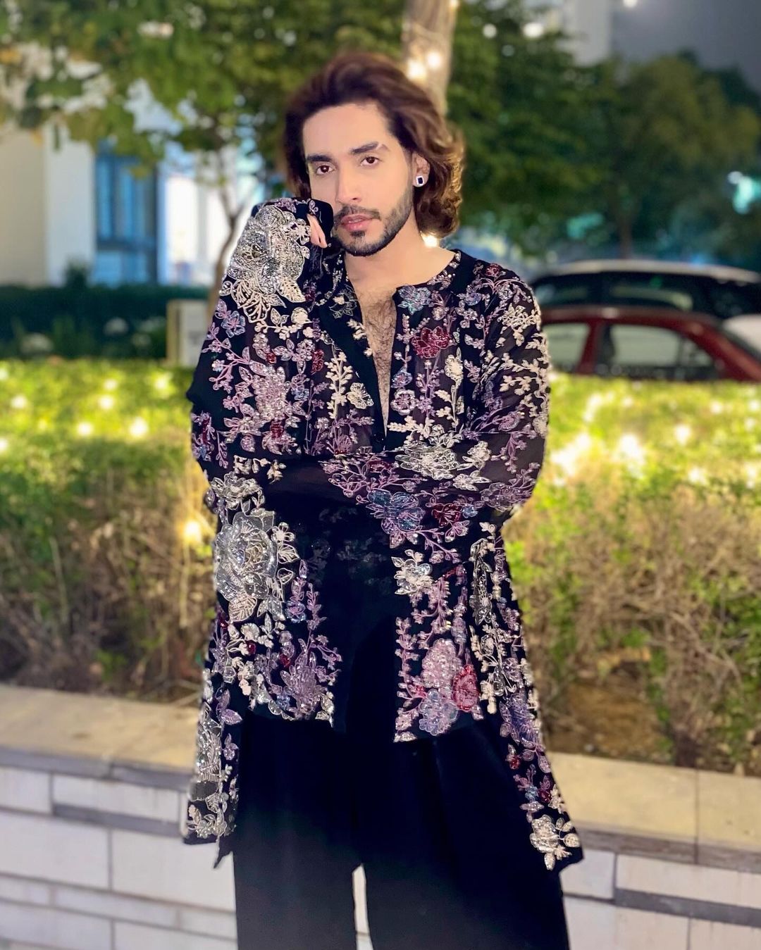 Siddharth Batra: A Floral Symphony of Regal Style and Long Hair Vibes ...