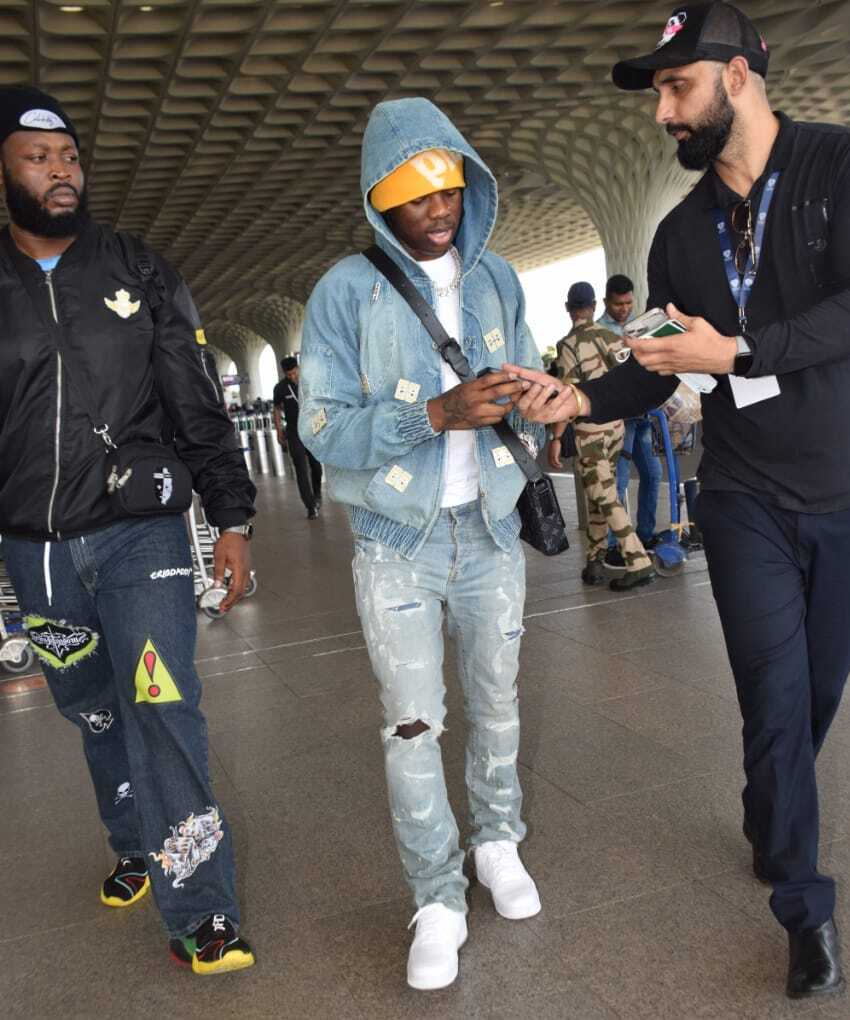 Rema Rocks Airport Look on Maiden India Tour
