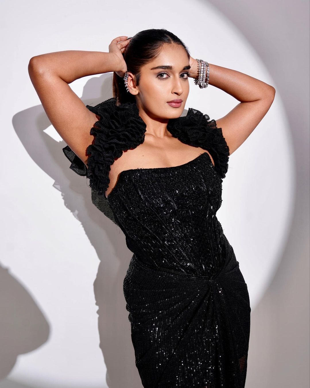 Niharika NM Shines at Jio World Plaza Launch in Elegant Black Ensemble
